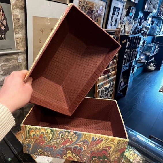 Marbled paper storage box from Maison Merci Louis